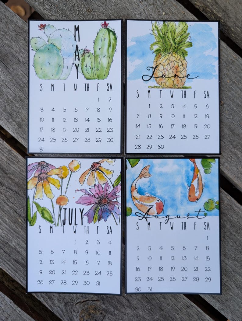 Mini 2026 Desktop Calendar, 3.5" X 5" Watercolor Calendar Pages - Etsy