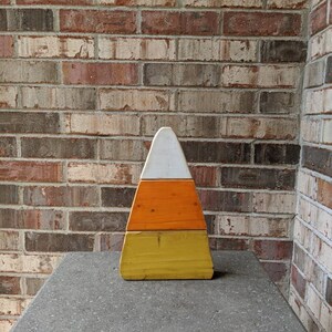 Candy Corn Block / Rustic Wood Fall Block / Halloween Decor - Etsy