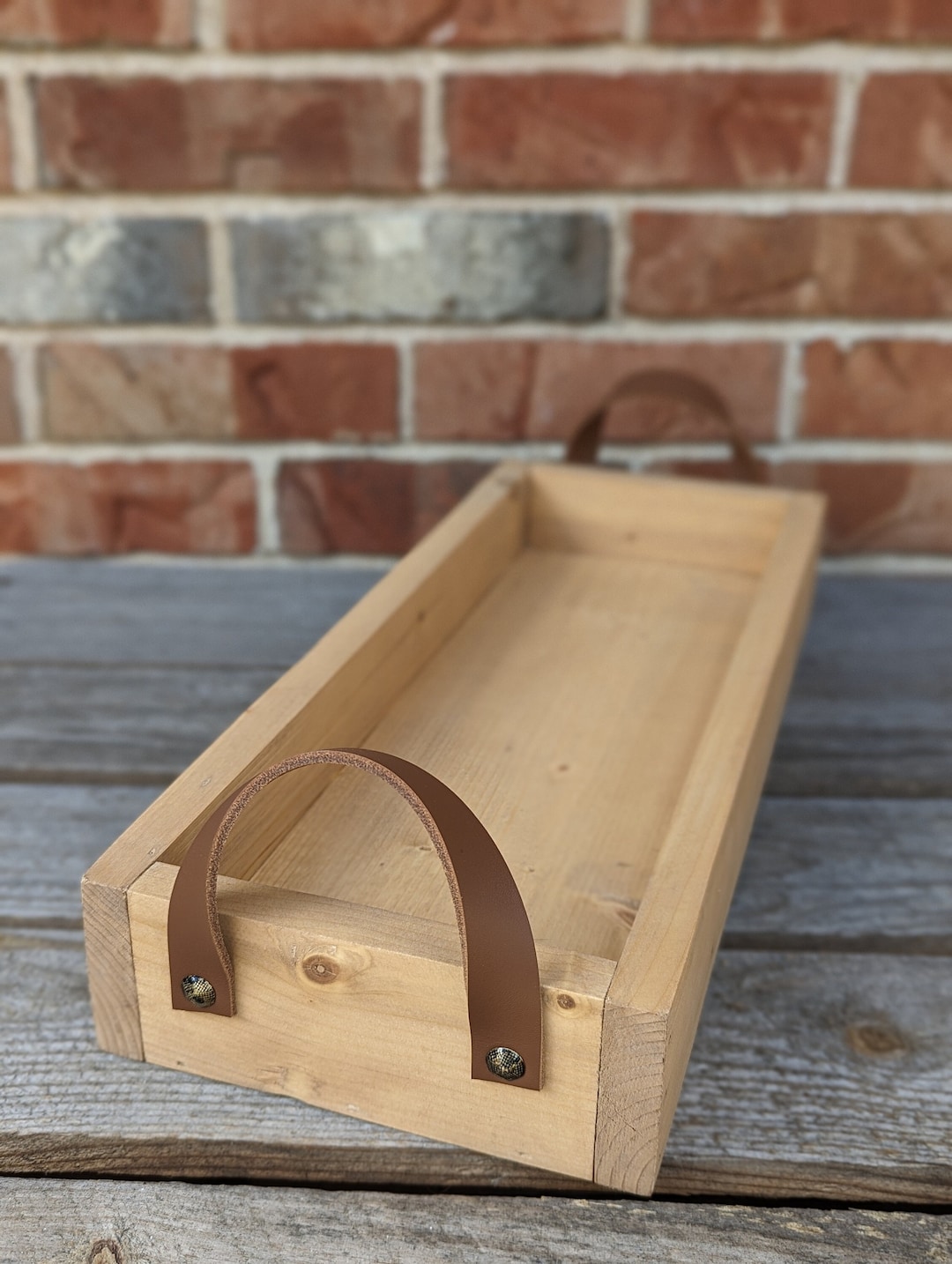 Leather Handle Tray - Etsy
