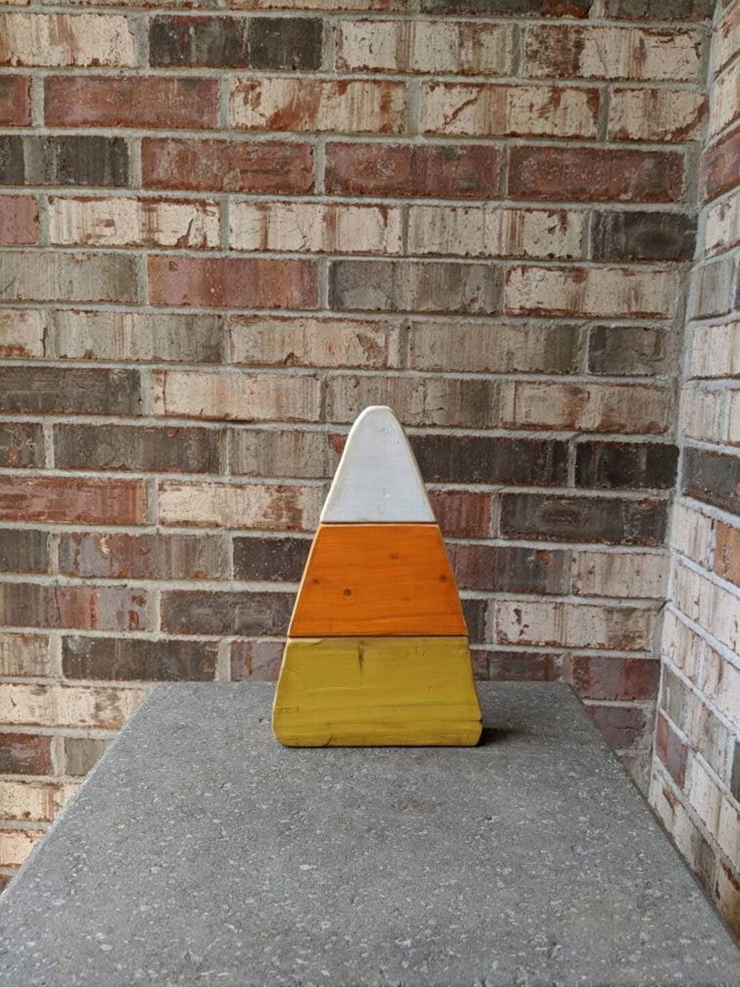 Candy Corn Block / Rustic Wood Fall Block / Halloween Decor - Etsy