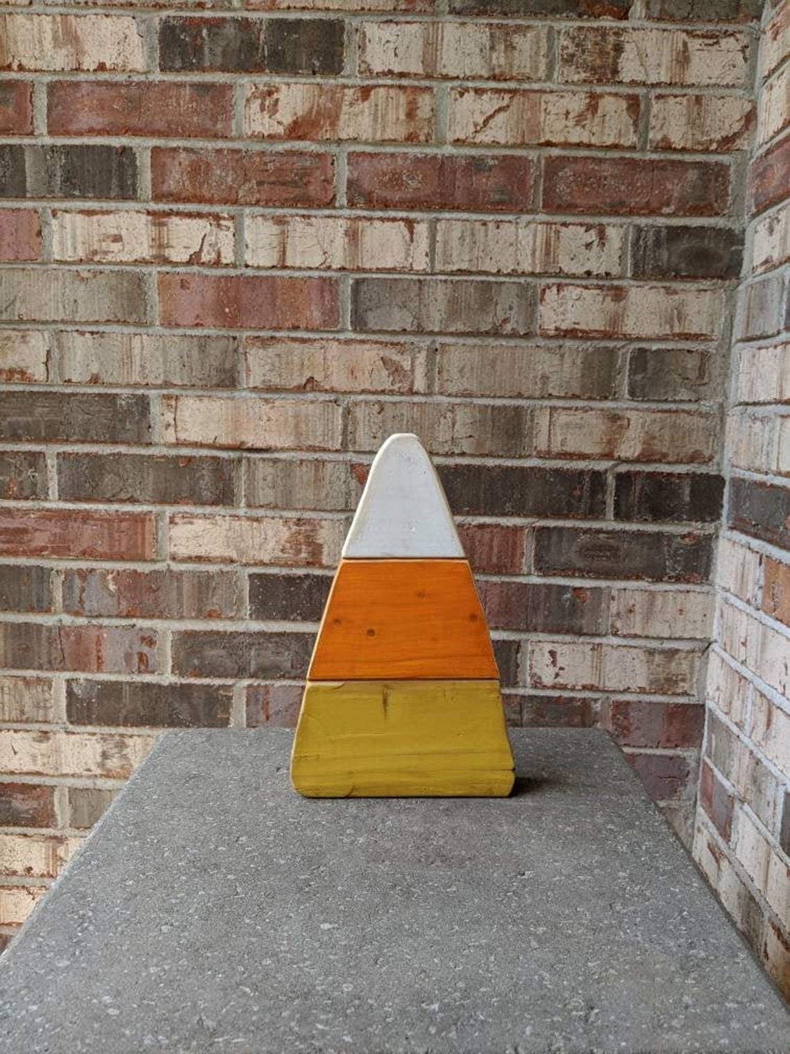 Candy Corn Block / Rustic Wood Fall Block / Halloween Decor - Etsy