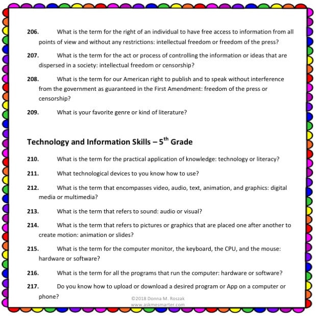 TECHNOLOGY & INFORMATION Skills - 3rd - 5th Grade Curriculum-aligned ...