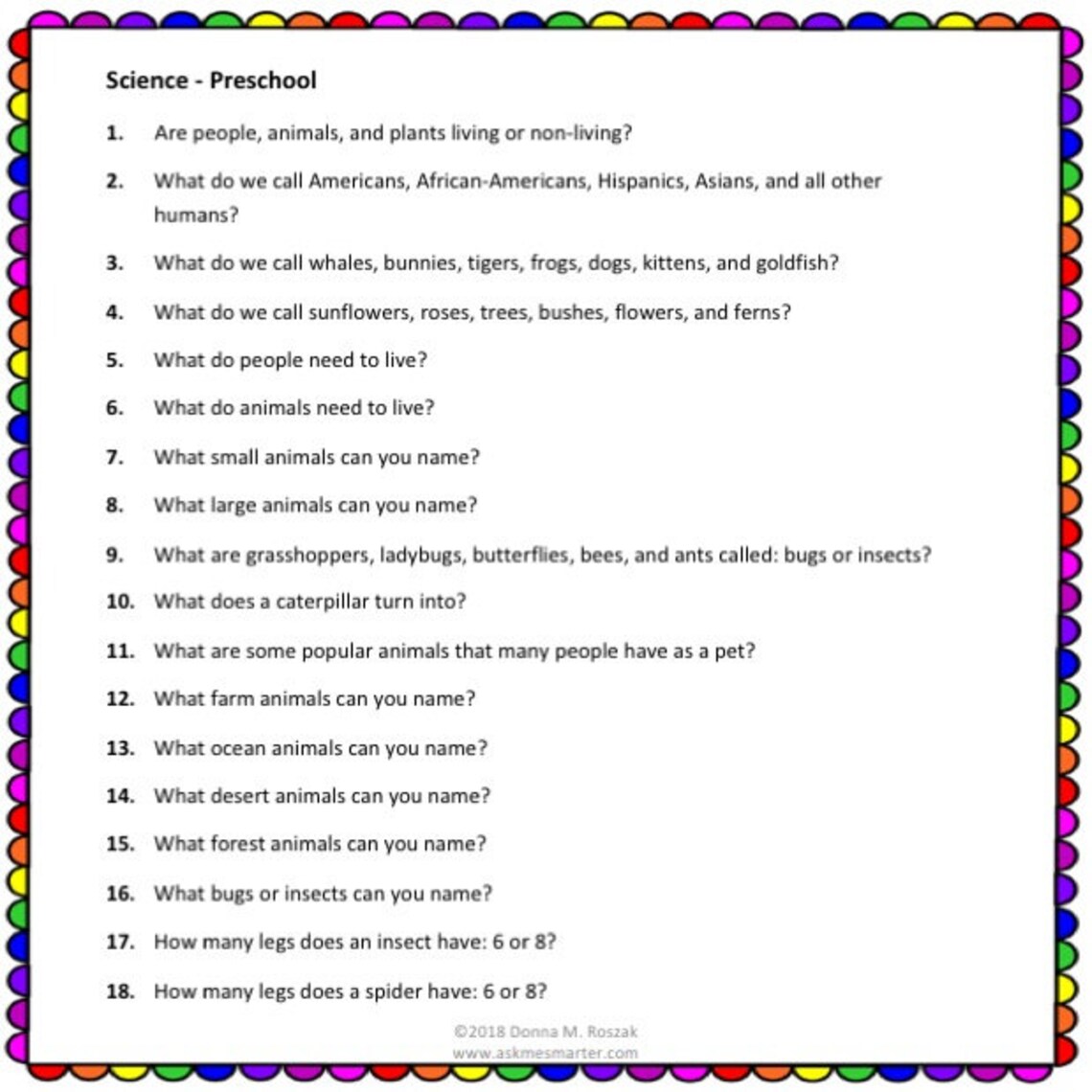 Preschool/kindergarten Homeschool Curriculum Questions-science-what ...