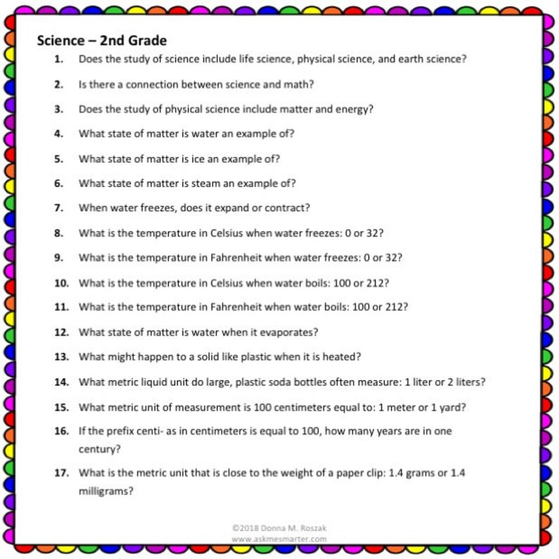 2nd Grade Homeschool Curriculum Questions-science-what Your 2nd Grader ...