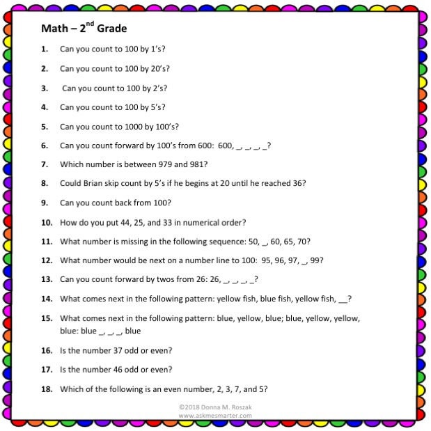 2nd Grade Homeschool Curriculum Questions-math-what Your 2nd Grader ...