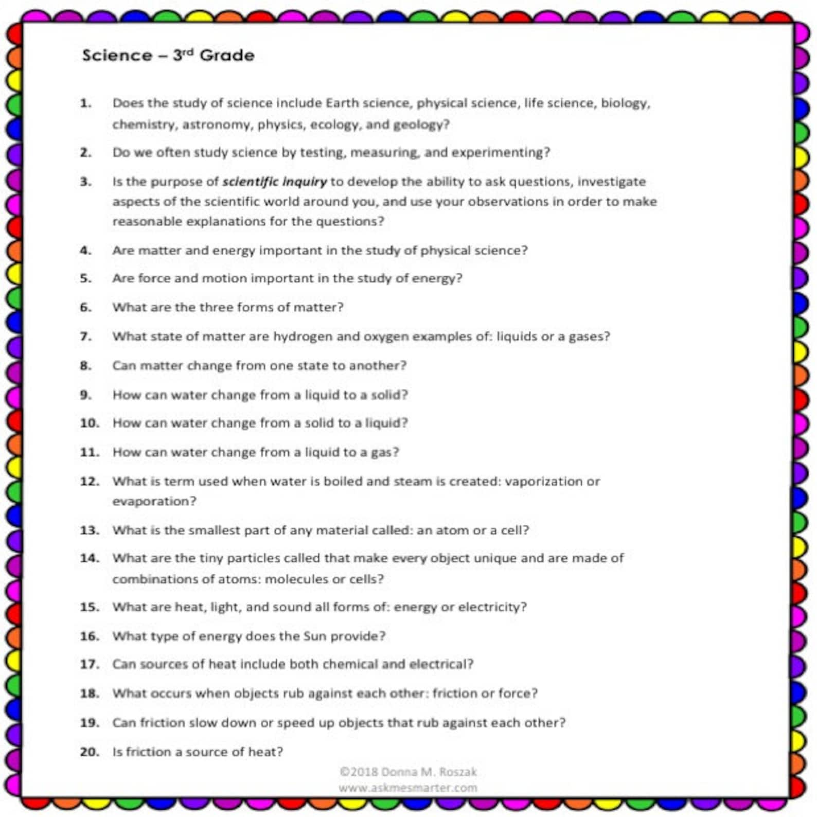 3rd Grade Homeschool Curriculum Questions-science-what Your 3rd Grader ...