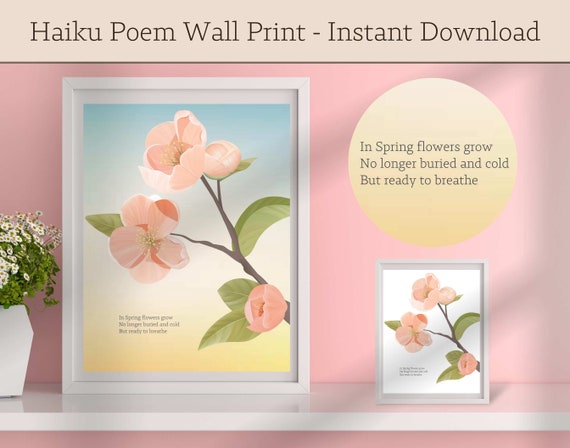 Haiku Poetry Short Poem Poem About Spring Haiku Spring | Etsy