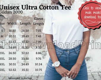 Gildan 2000 Size Chart - Etsy