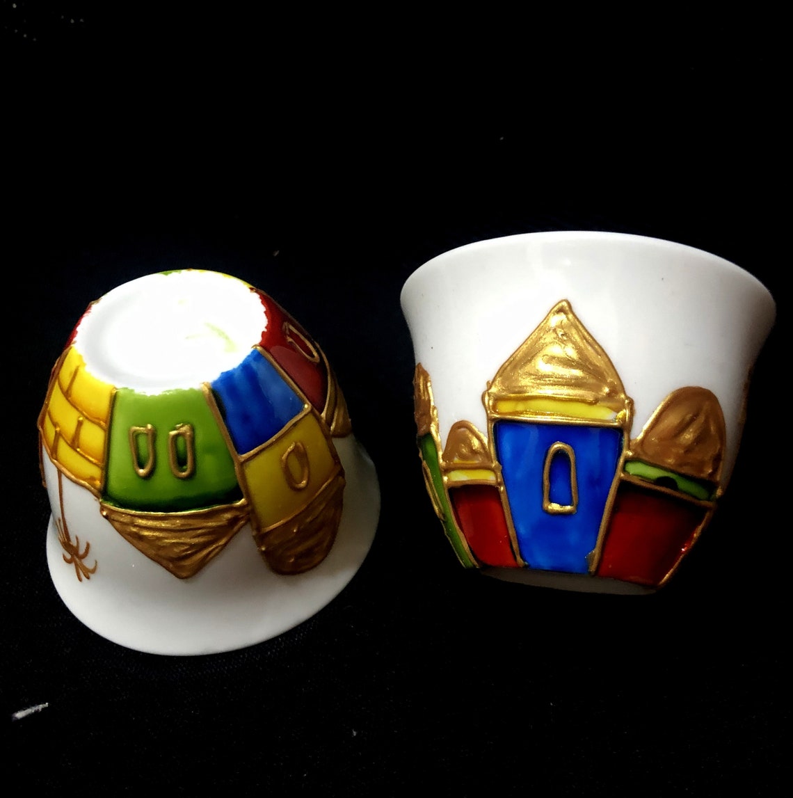 Arabic Coffee Cups Set of 6 Hand Painted Porcelain | Etsy