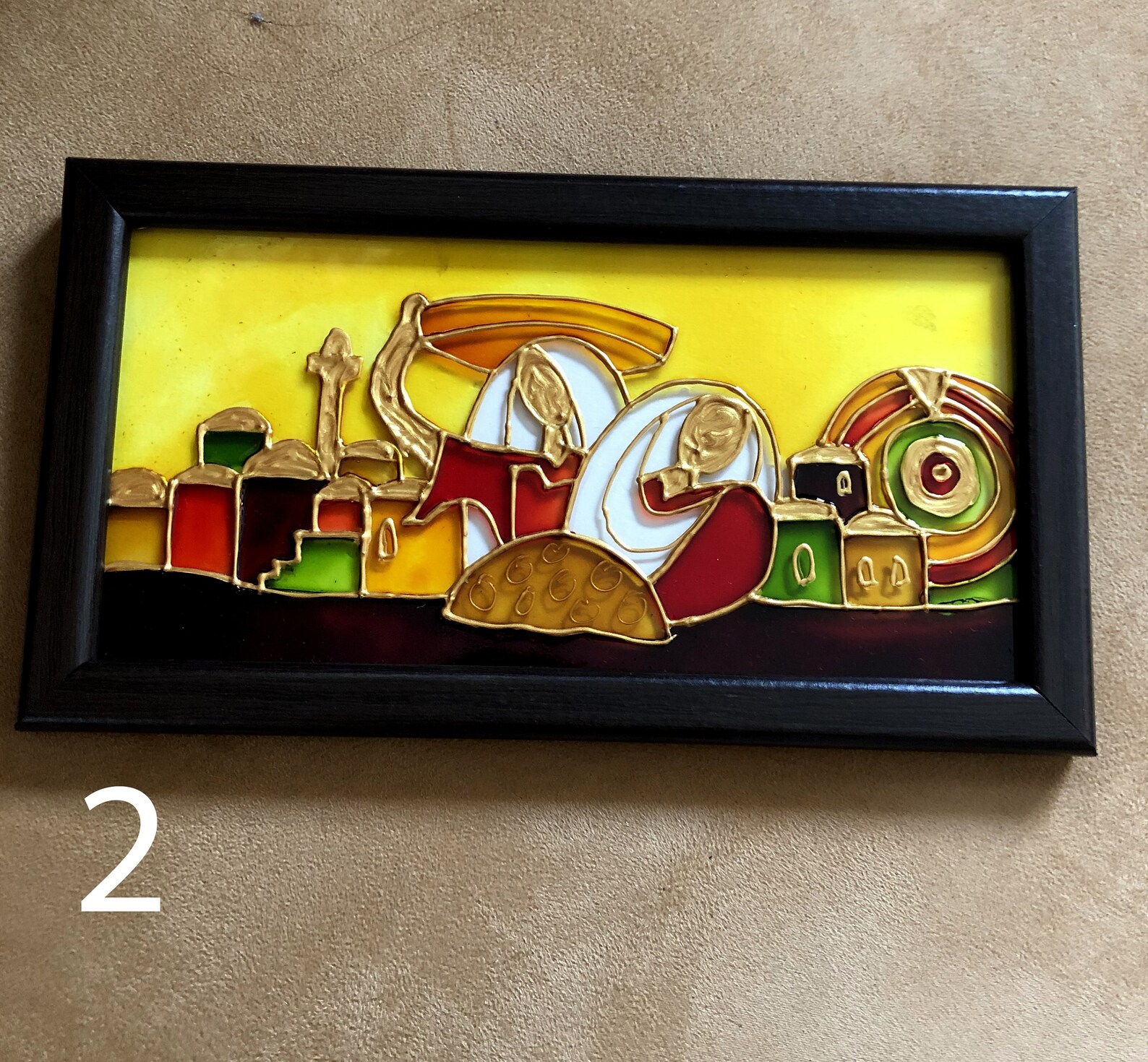 Framed Stained Glass Holy Land Jerusalem Art Home Decoration | Etsy