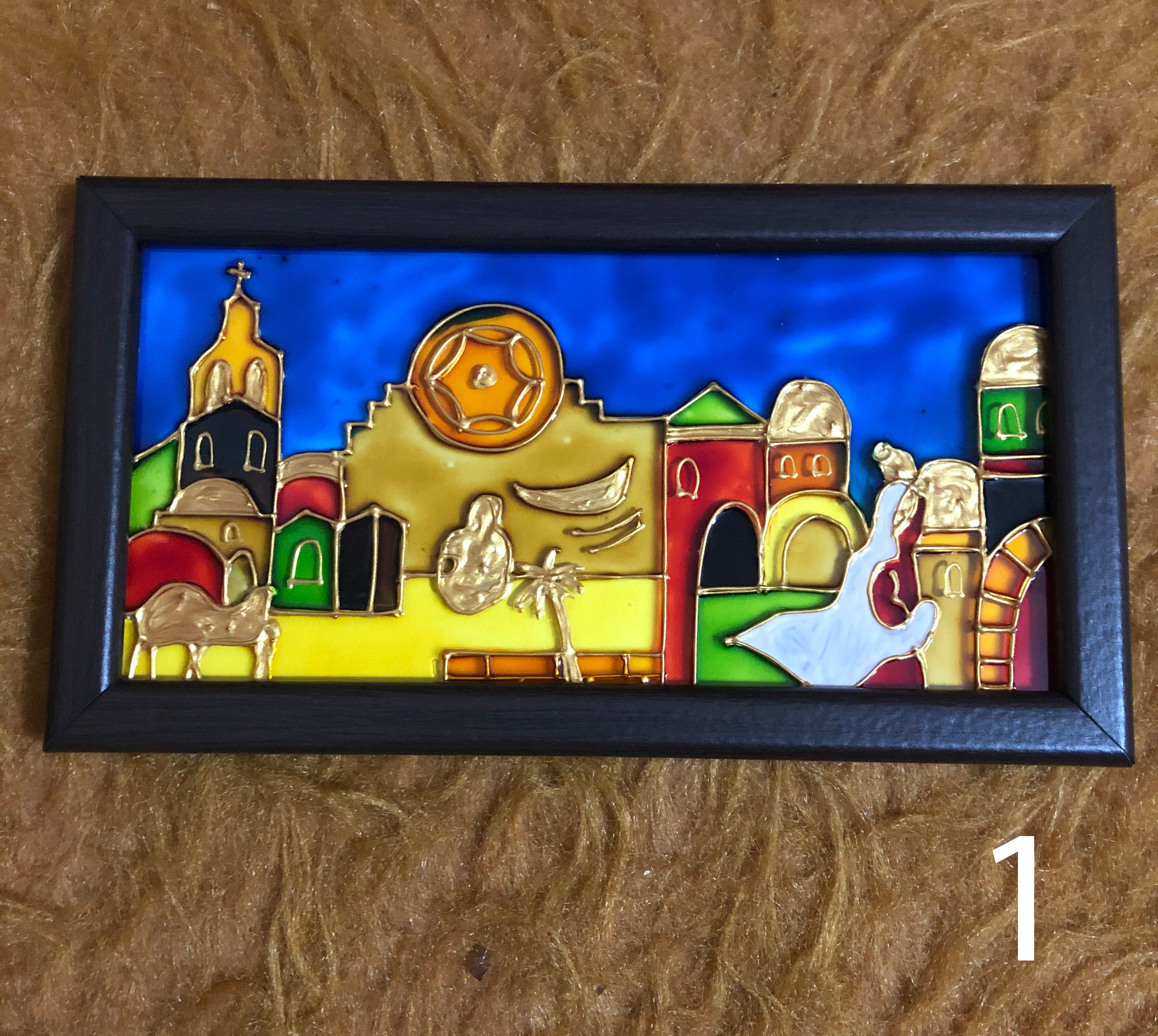 Framed Stained Glass Holy Land Jerusalem Art Home Decoration | Etsy