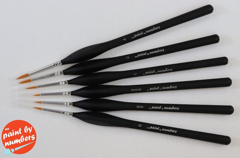 6x Fine Detail Miniature Paint Brush Set - Acrylic Paint by Number ...