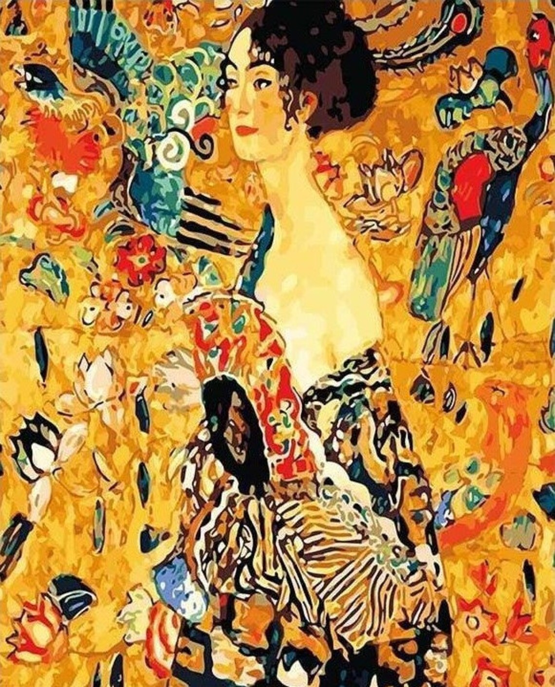 Lady With Fan - Gustav Klimt - USA Shipping - DIY Paint by Number Kit ...
