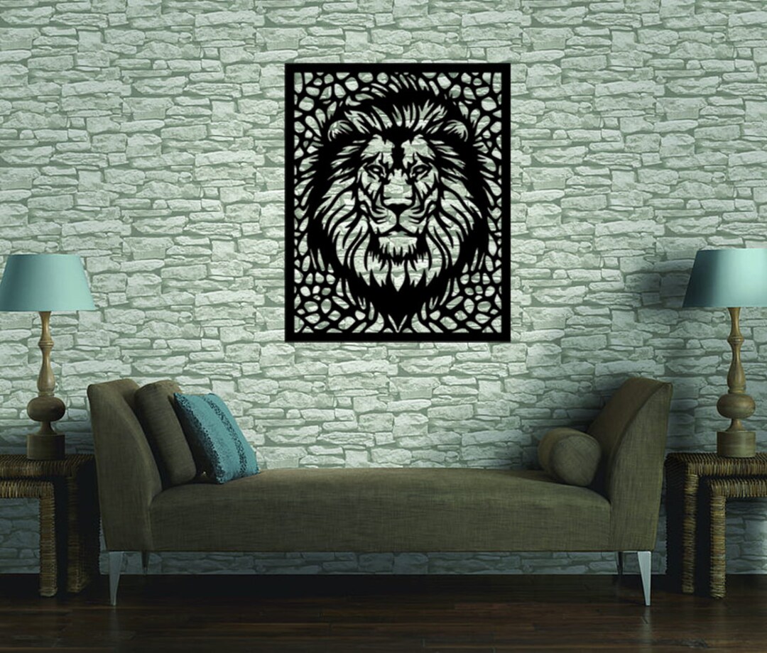 Lion Wall Design Laser Cut Files Instant Download (svg, Dxf, Ai, Pdf ...