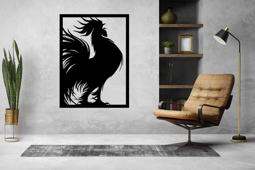 Rooster Wall Design Laser Cut Files Instant Download (svg, Dxf, Ai, Pdf ...