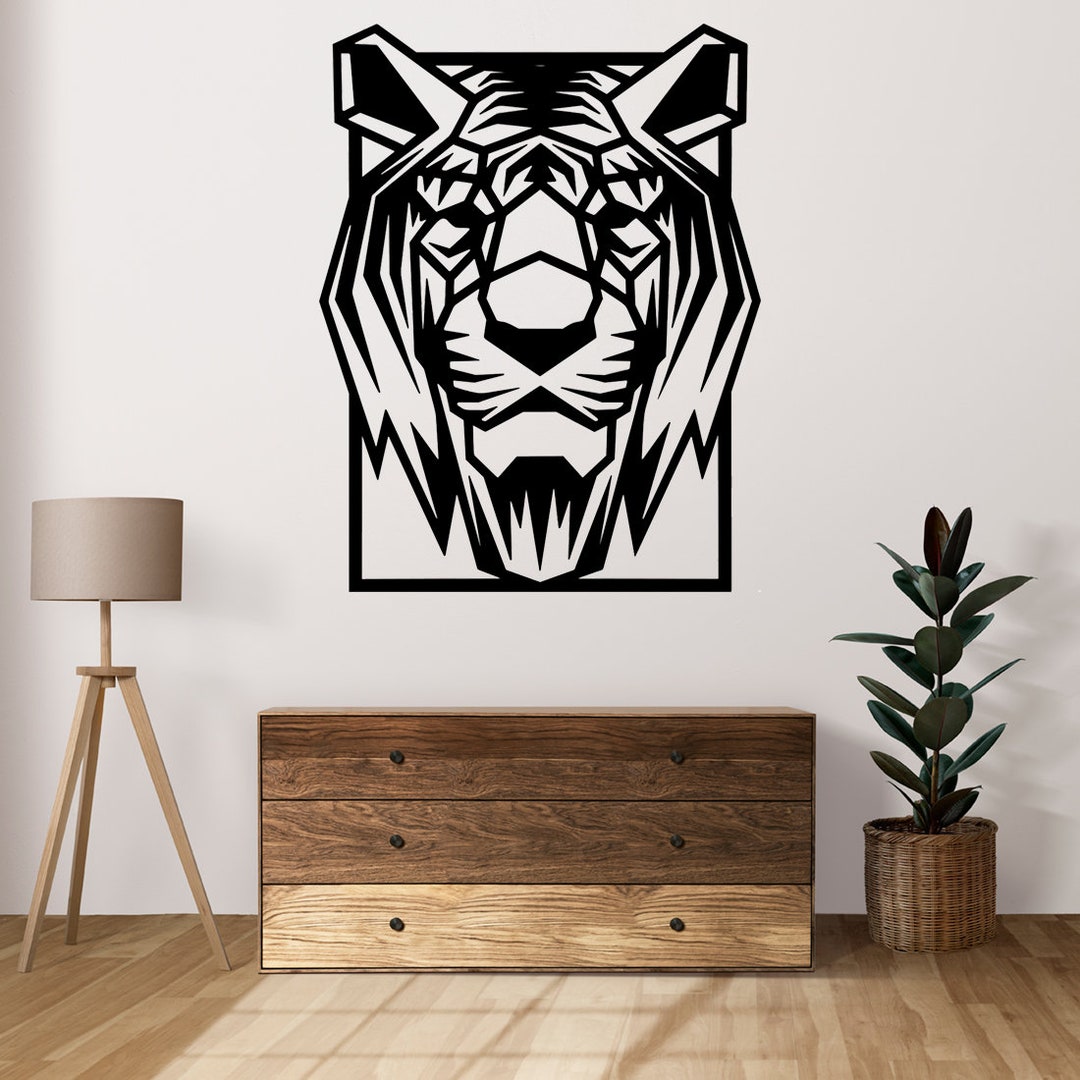 Tiger Wall Design Laser Cut Files Instant Download (svg, Dxf, Ai, Pdf ...