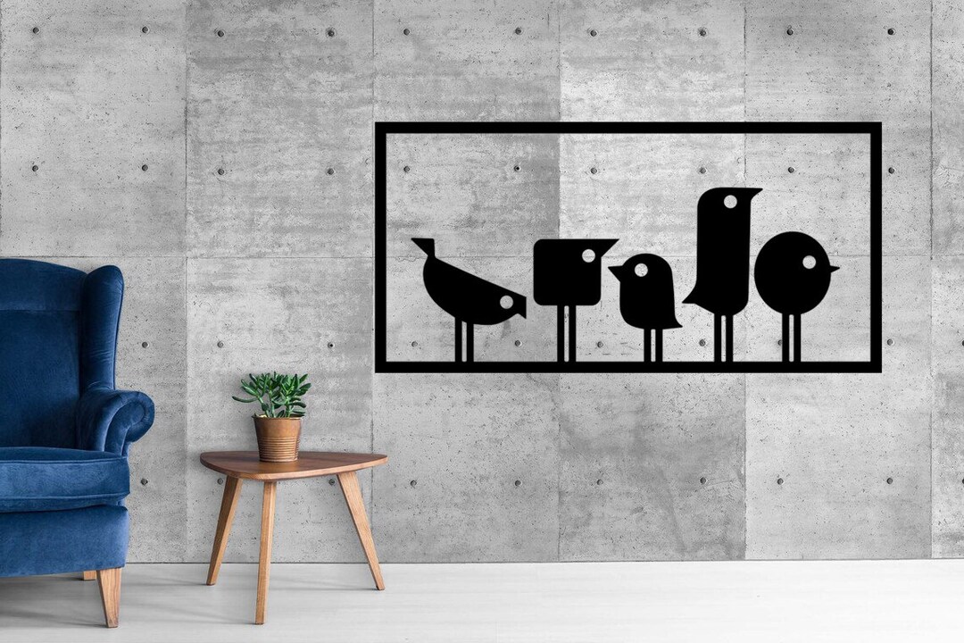 5 Birds Wall Design Laser Cut Files Instant Download (svg, Dxf, Ai, Pdf ...