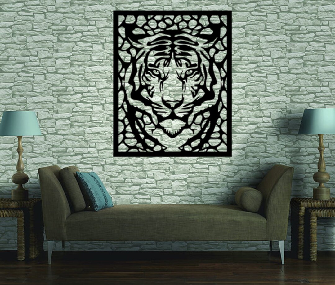 Tiger Wall Design Laser Cut Files Instant Download (svg, Dxf, Ai, Pdf ...