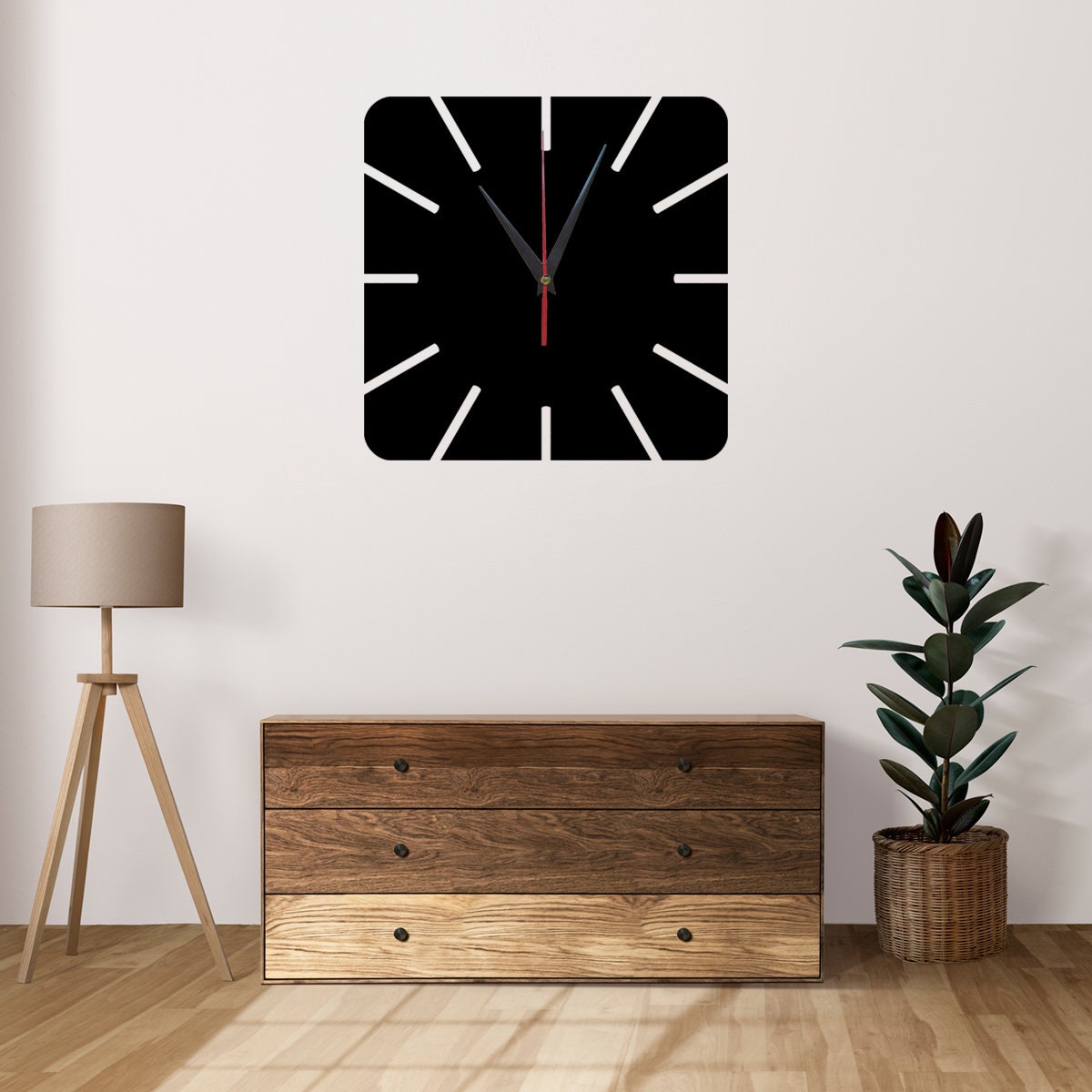 Square Clock Wall Design Laser Cut Files Instant Download (svg, Dxf, Ai ...