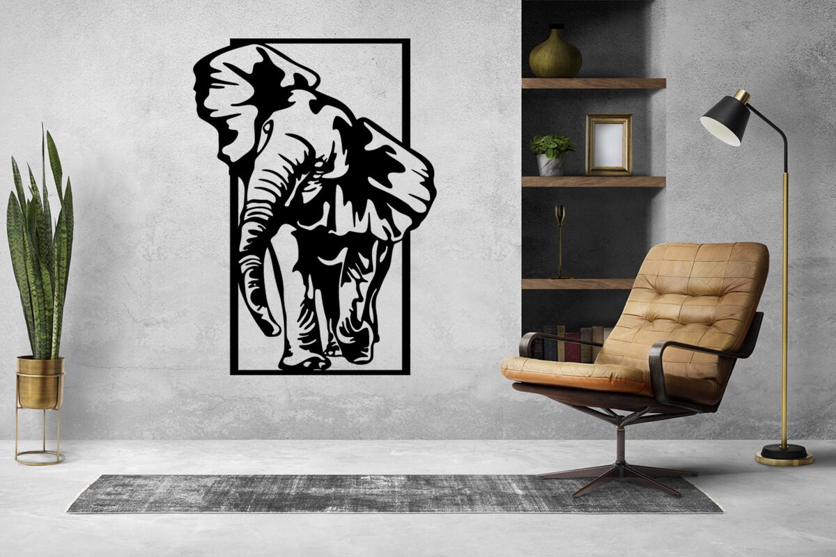 Elephant Wall Design Laser Cut Files Instant Download (svg, Dxf, Ai ...