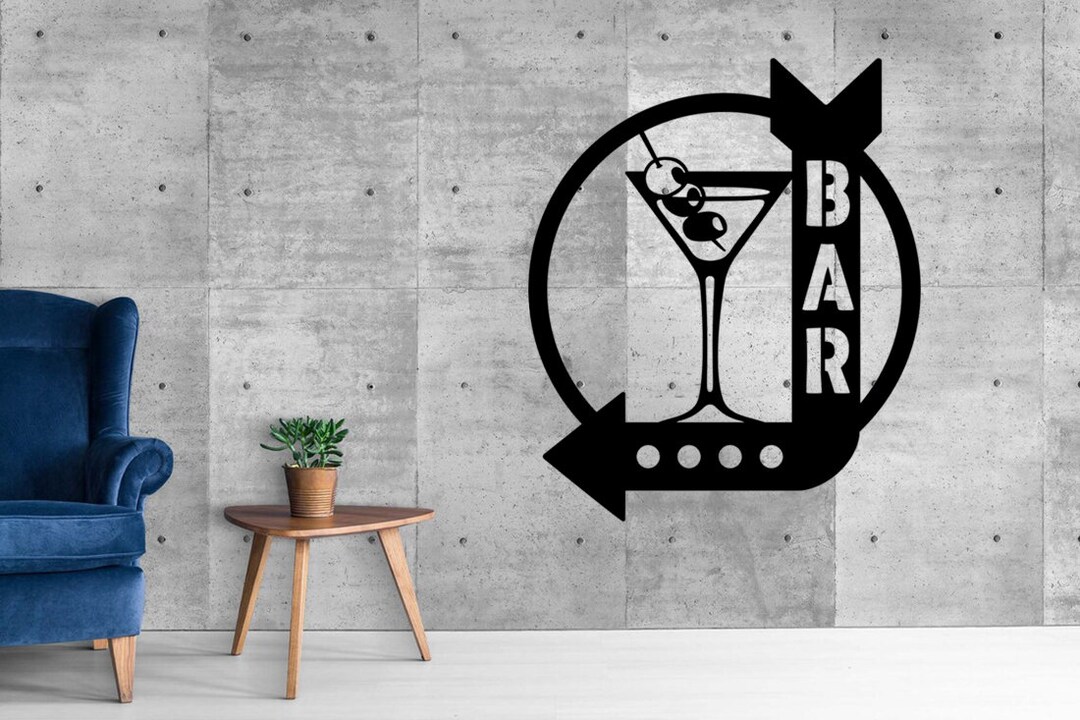 Bar Wall Design Laser Cut Files Instant Download (svg, Dxf, Ai, Pdf ...