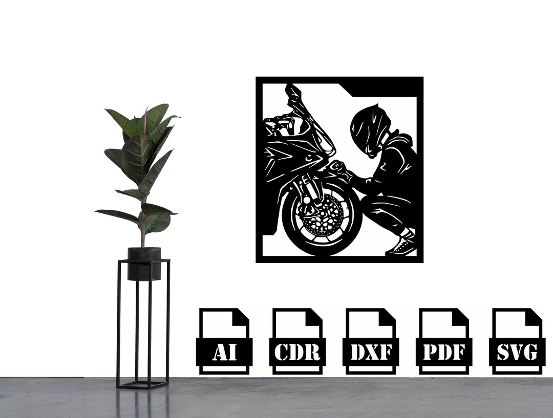 Moto Face to Face Wall Design Laser Cut Files Digital Vector - Etsy
