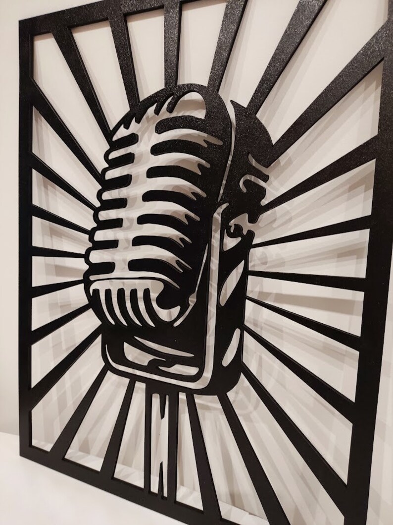 Microphone Wall Panel| Wall Art | Wooden Wall Art | Wooden MDF Panel ...