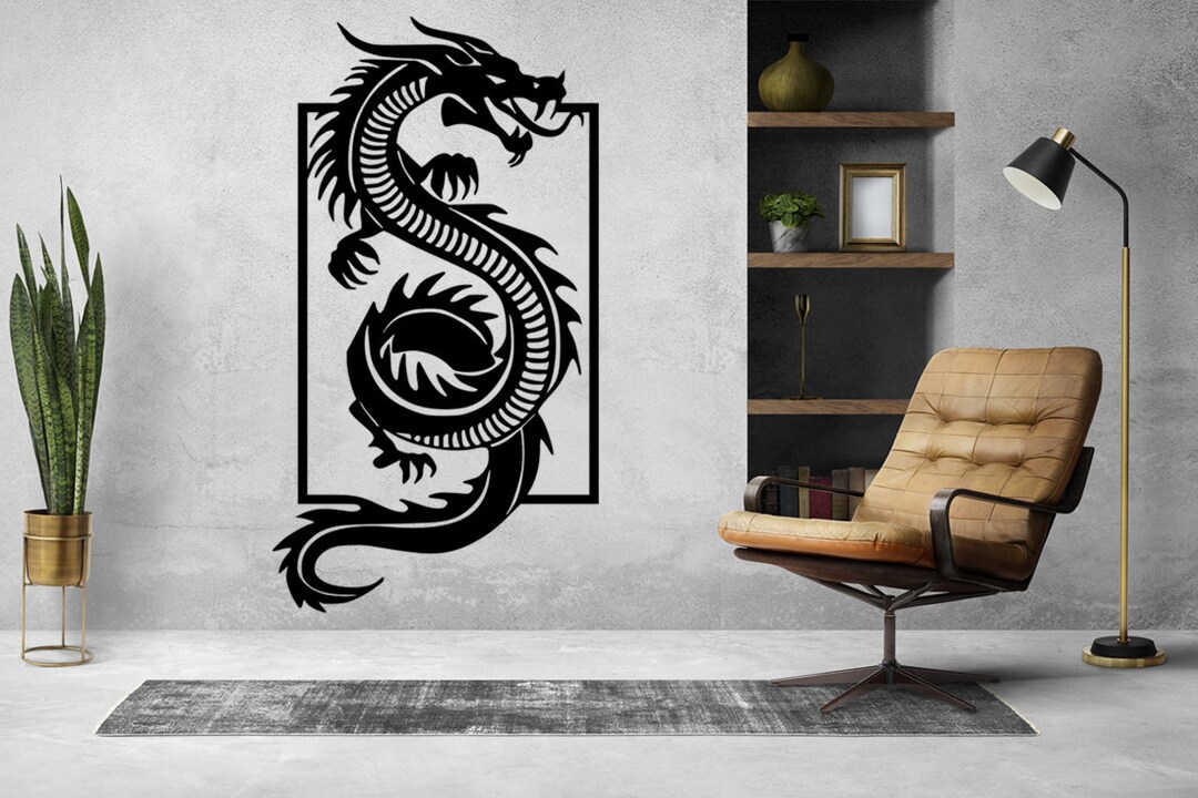 Dragon Wall Design Laser Cut Files Instant Download (svg, Dxf, Ai, Pdf ...