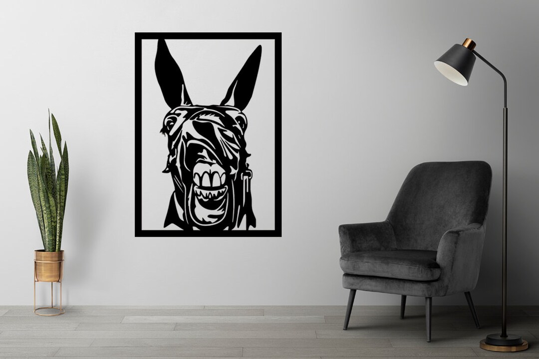 Donkey Wall Design Laser Cut Files Instant Download (svg, Dxf, Ai, Pdf ...