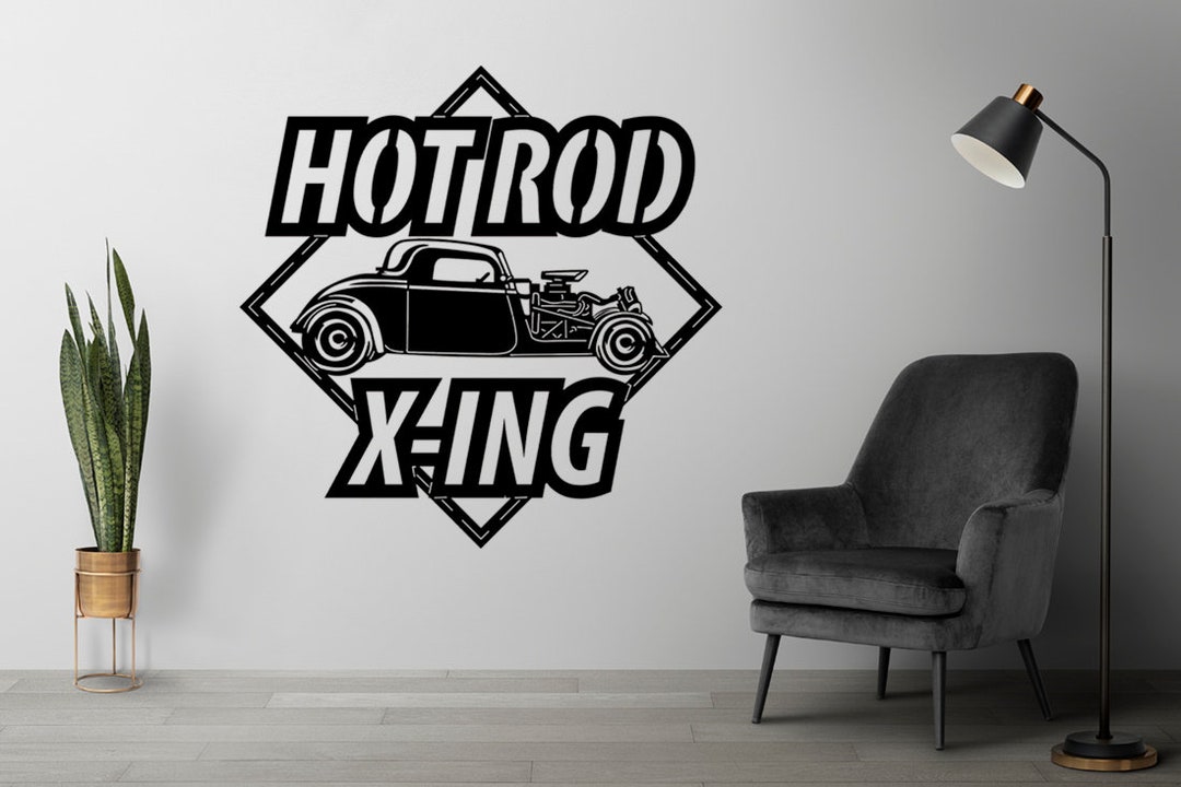 Hot Rod Wall Design Laser Cut Files Instant Download (svg, Dxf, Ai, Pdf ...