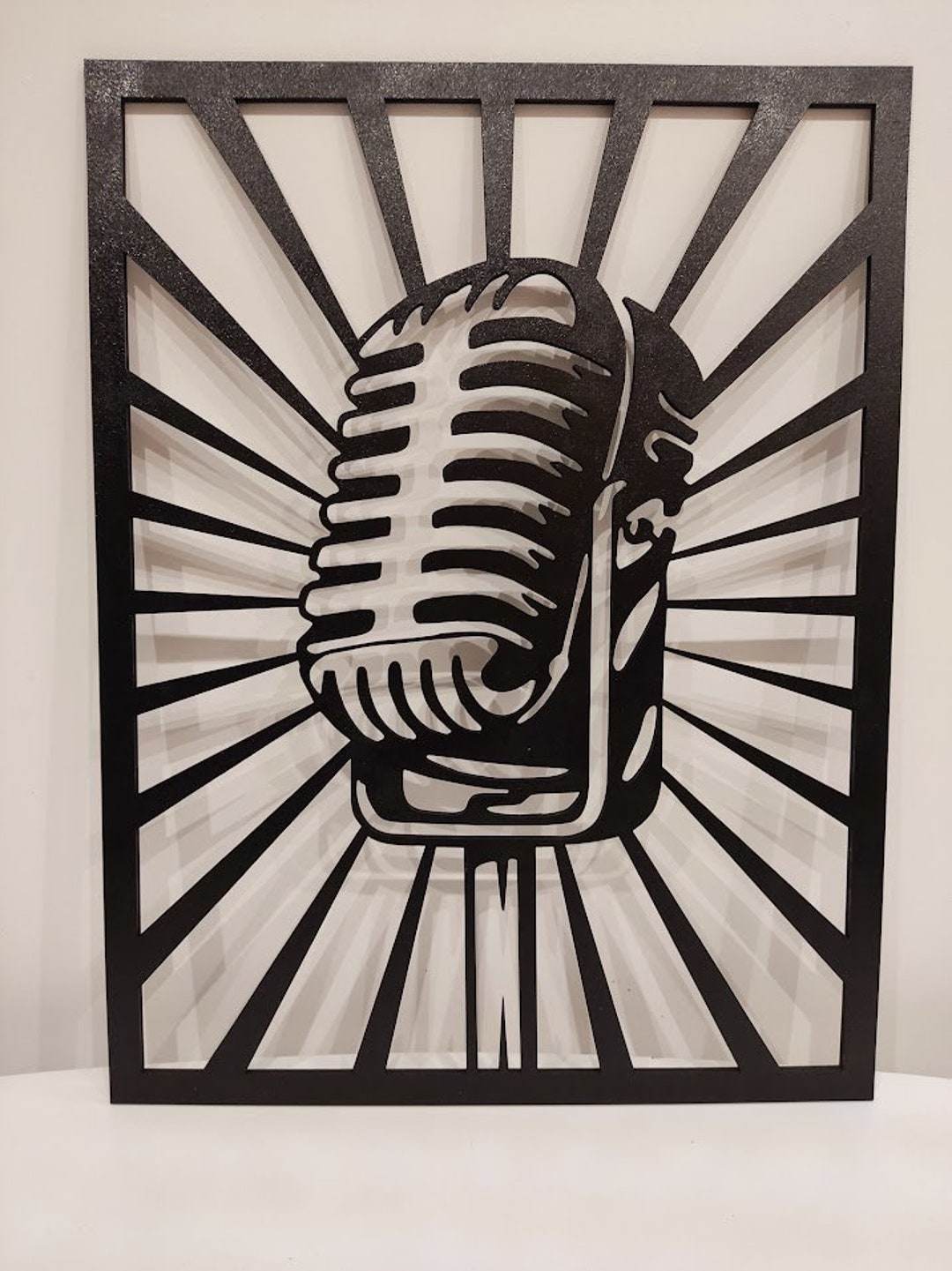 Microphone Wall Panel| Wall Art | Wooden Wall Art | Wooden MDF Panel ...