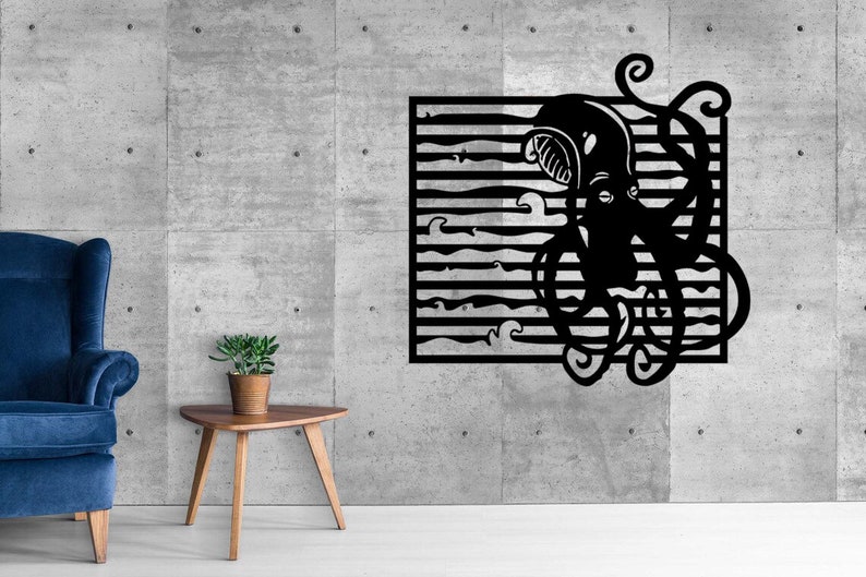 Octopus Wall Design Laser Cut Files Instant Download (svg, Dxf, Ai, Pdf ...