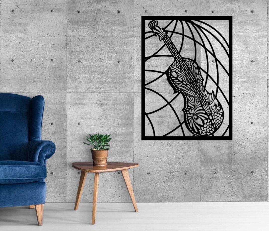 The Violin Wall Design Laser Cut Files Instant Download (svg, Dxf, Ai ...