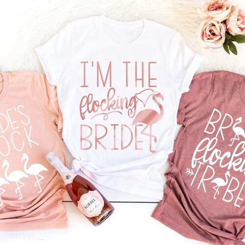 Bride's Flock Tank Tops Flamingo Bachelorette Party | Etsy