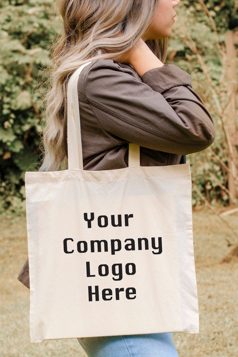Custom Logo Cotton Tote Bag, Personalized Text - Etsy