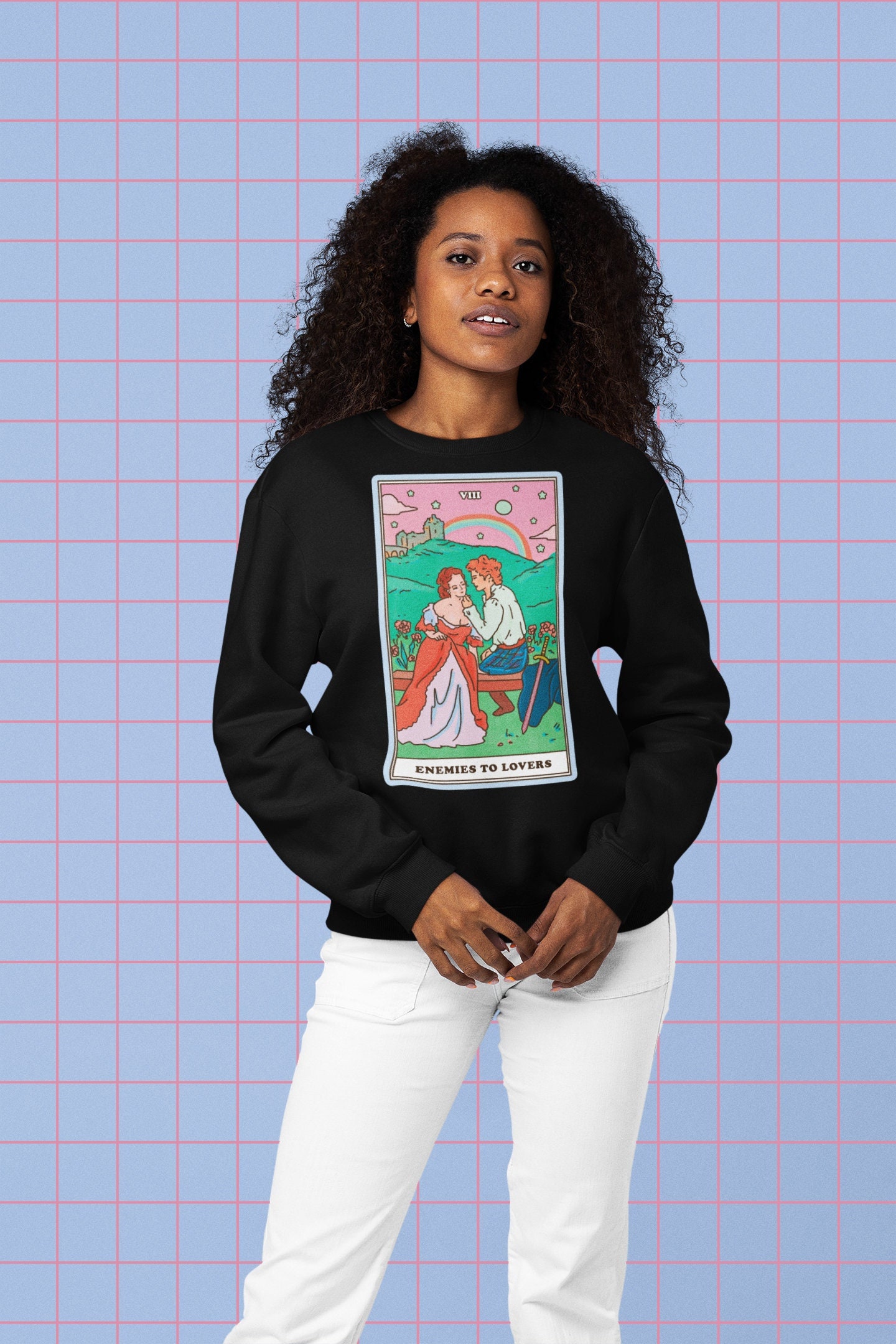 Enemies To Lovers Romance Novel Trope Tarot Cards Unisex Sweatshirt