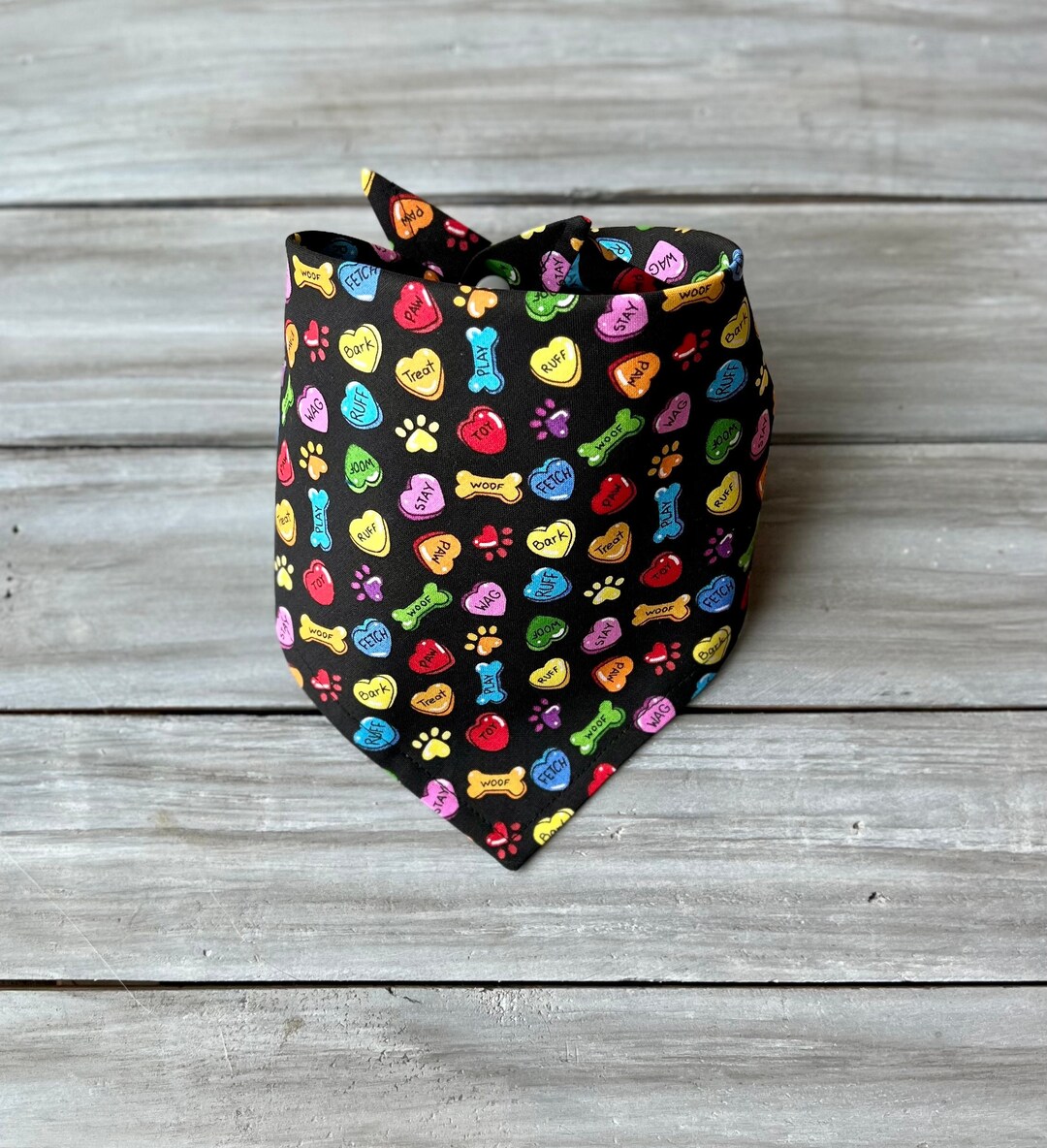 Snap on Dog Conversation Hearts Valentine's Day Dog Bandana ...