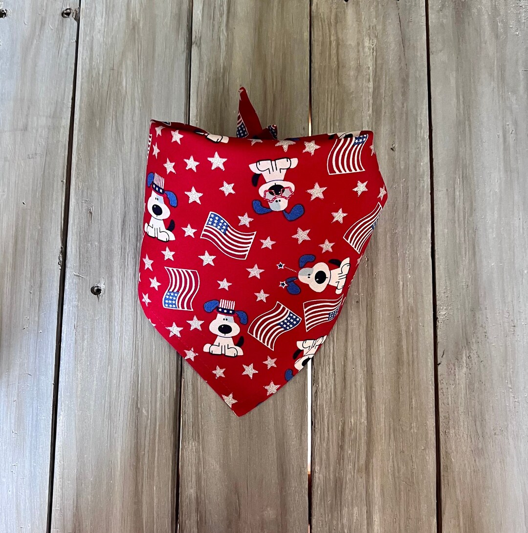 Snap on Patriotic Pups Bandana, 4th of July Dog Bandana, Patriotic Dog ...
