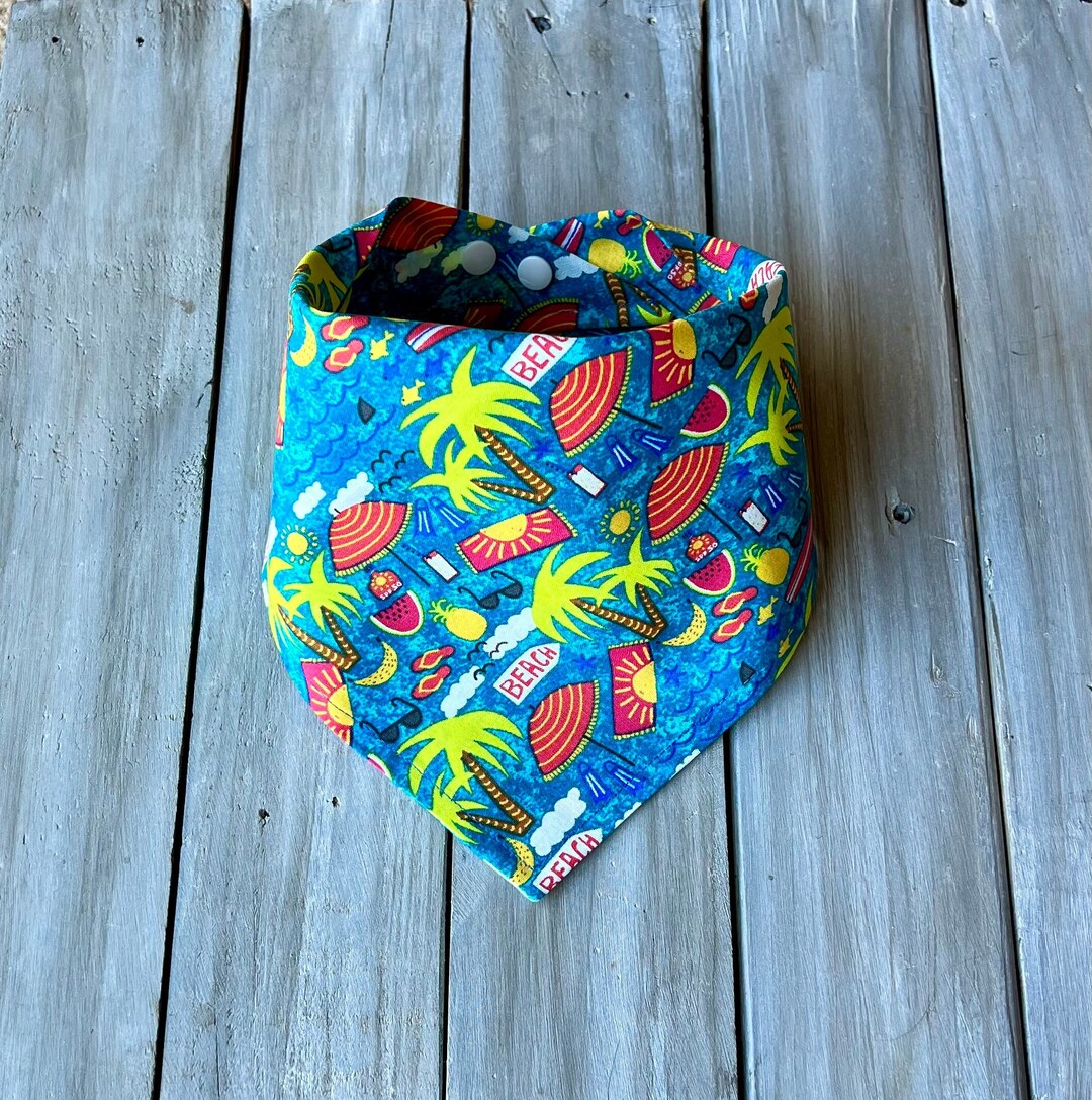 Snap on Beach Party Bingo Dog Bandana, Beach Dog Bandana, Beach Pet ...