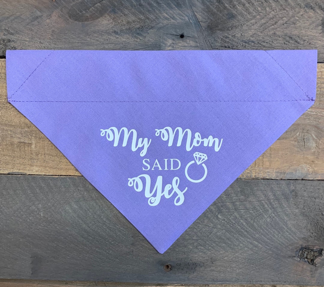 My Mom Said Yes Dog Bandana, Over the Collar Dog Bandana, Custom Dog ...