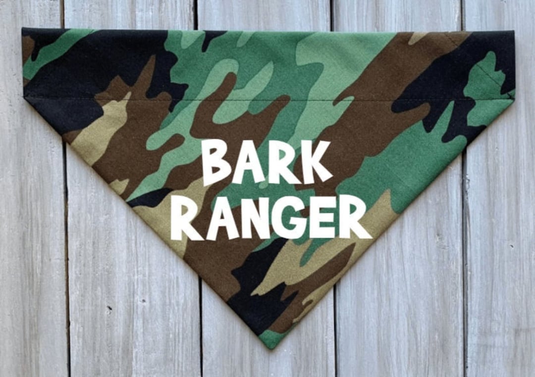 Camoflouge Bark Ranger Over the Collar Dog Bandana, Camo Custom Dog ...