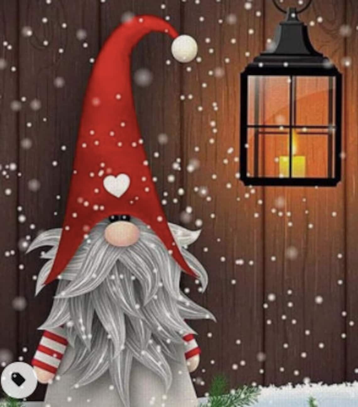 Paint by Numbers on Canvas 16" X 20" Holiday Gnome With Lantern With ...