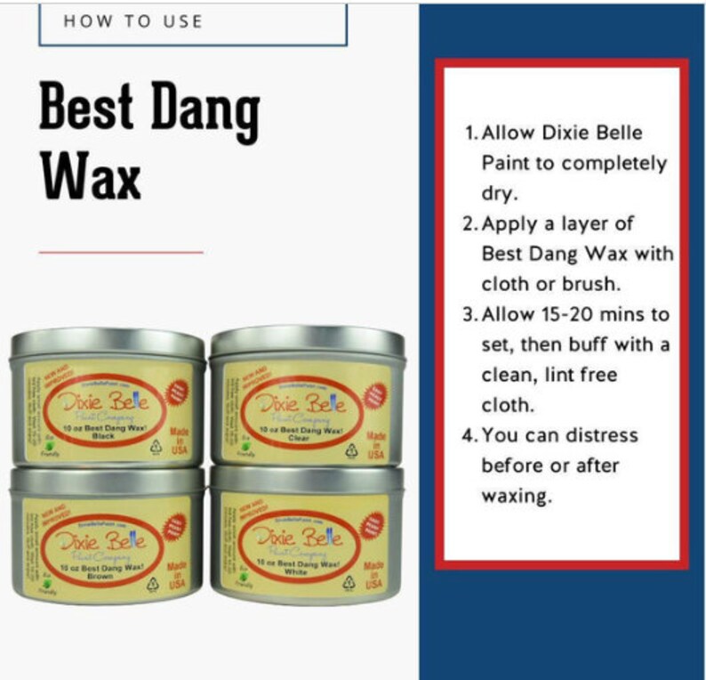 Dixie Belle Best Dang Wax in 4 Oz. Size. Black Brown and White - Etsy