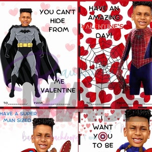 Personalized Valentine's Day Cards With Cartoon Images Superhero and ...