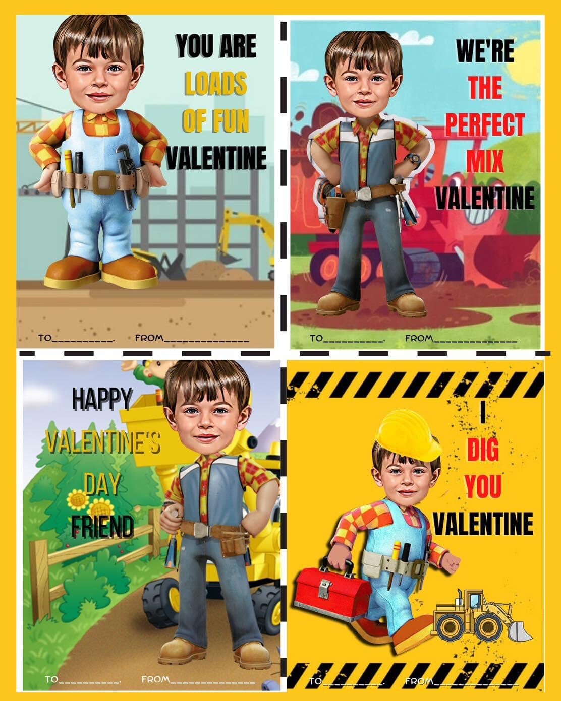 Personalized Valentine's Day Cards With Cartoon Images Superhero and ...