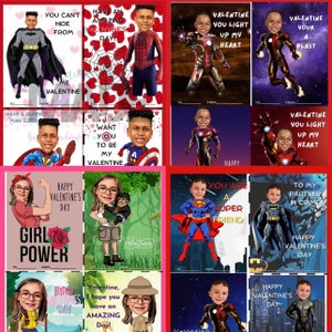 Personalized Valentine's Day Cards With Cartoon Images Superhero and ...