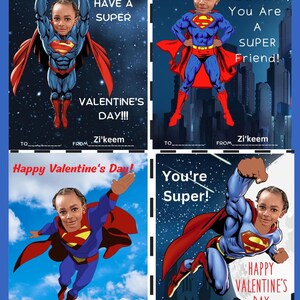 Personalized Valentine's Day Cards With Cartoon Images Superhero and ...