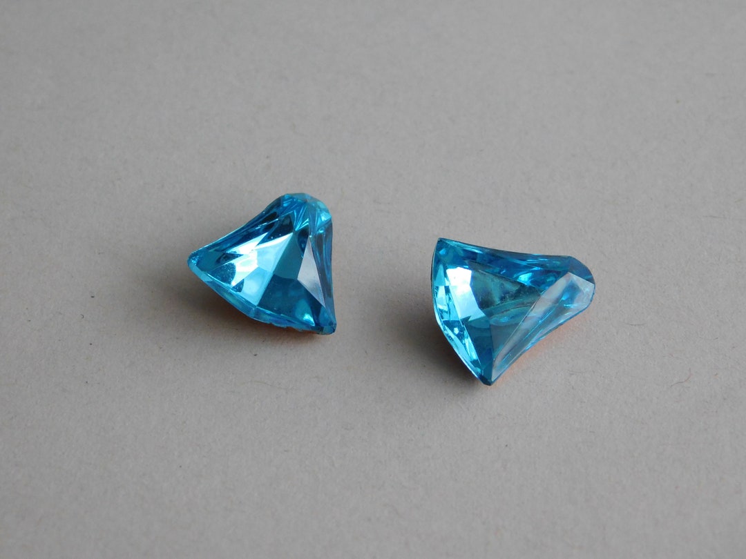 2 Gemstones Glass Blocks Bell Turquoise - Etsy