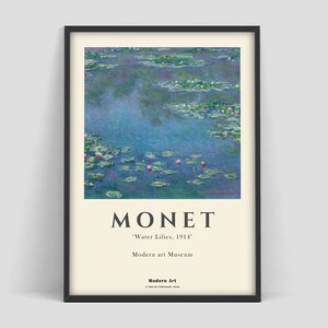 Claude Monet Poster, Monet Water Lilies, Museum of Modern Art ...