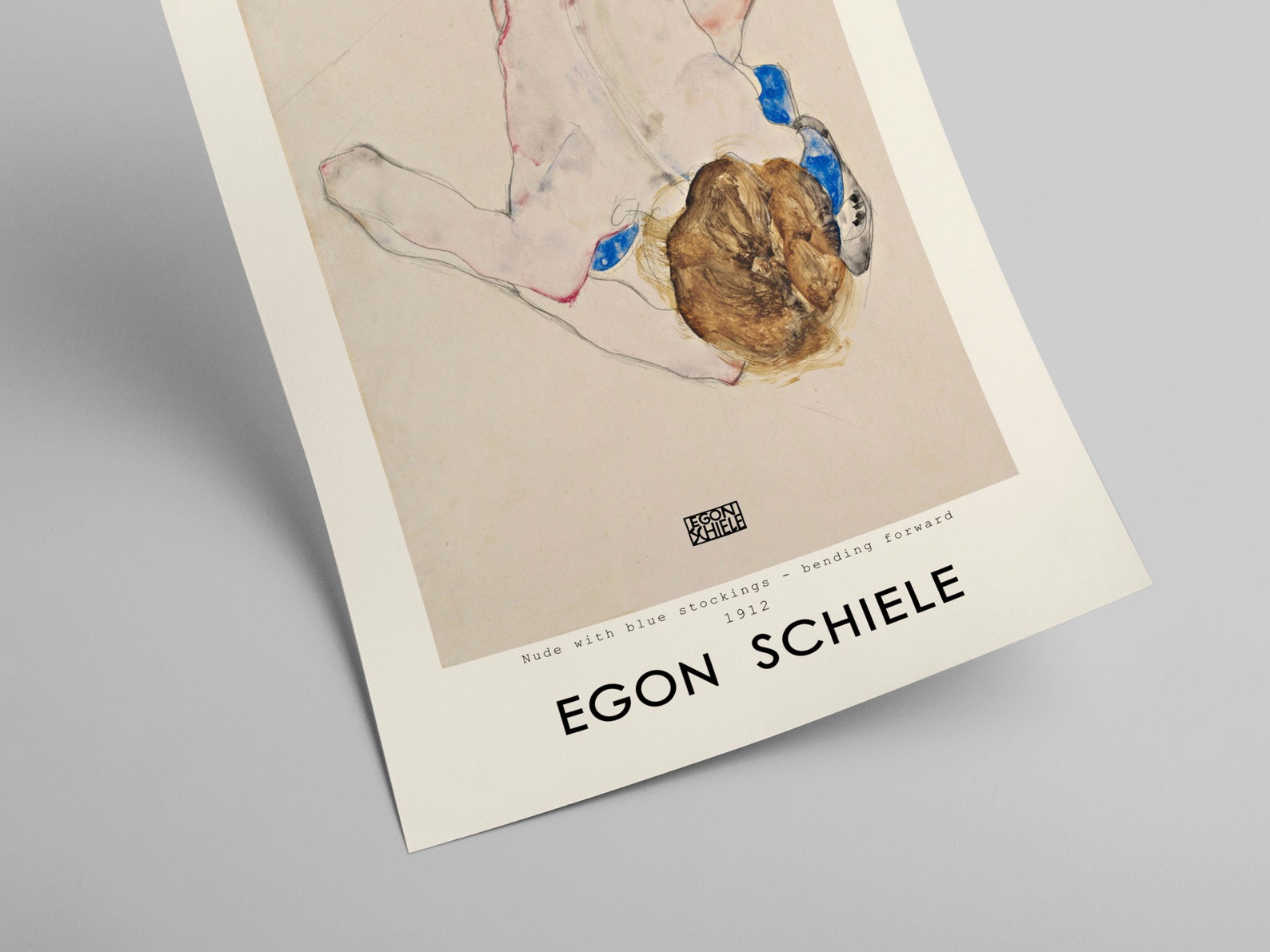 Egon Schiele Poster Seated Woman With Blue Stockings Egon - Etsy